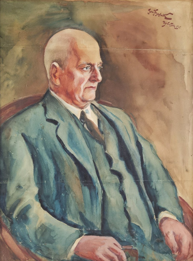 Józef GĄDEK, XX w., Portret mężczyzny z książką, 1925 - Aukcja ...
