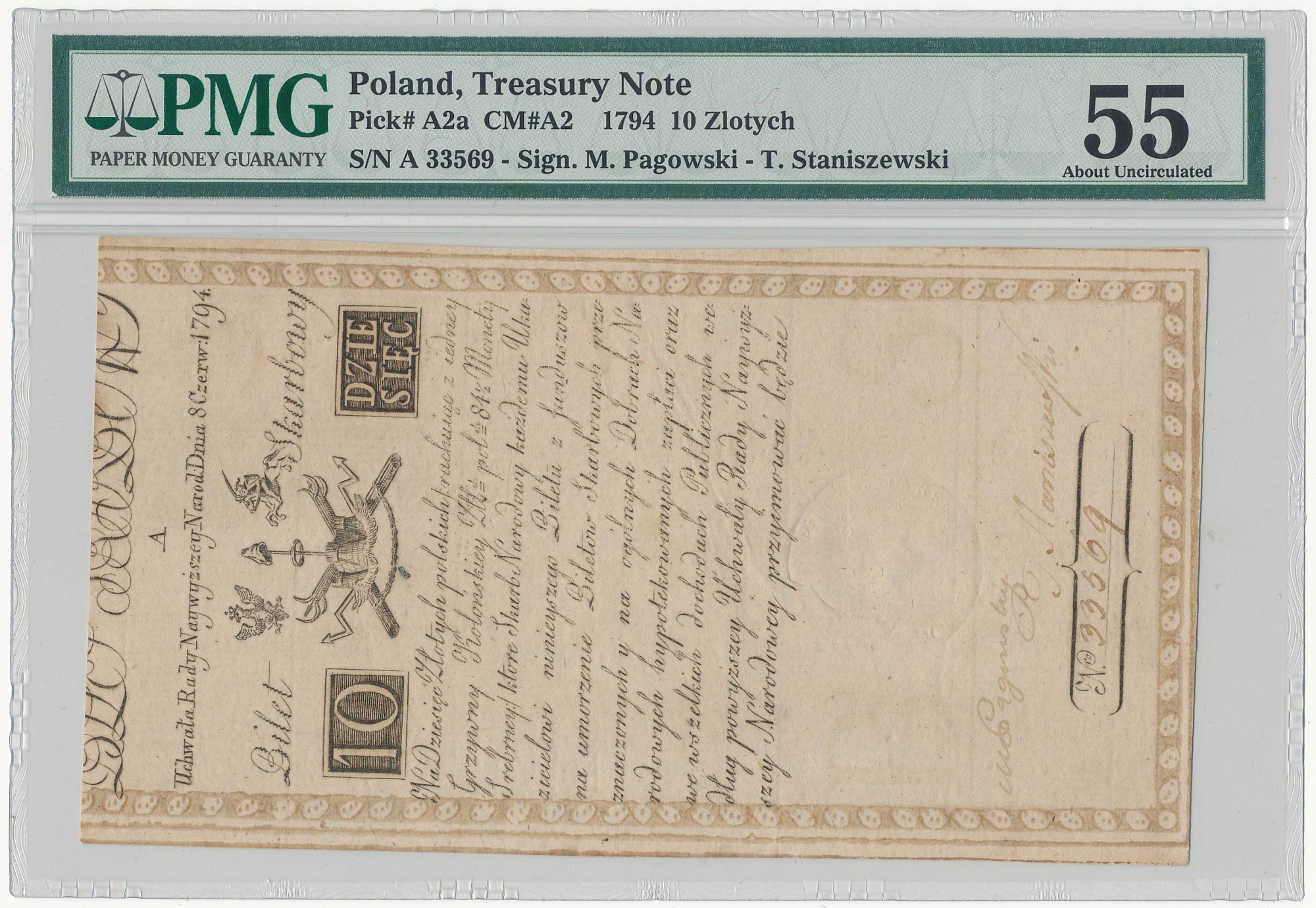 10 złotych 1794 A - znak wodny [J Honig &] Zoonen - Online auction ...