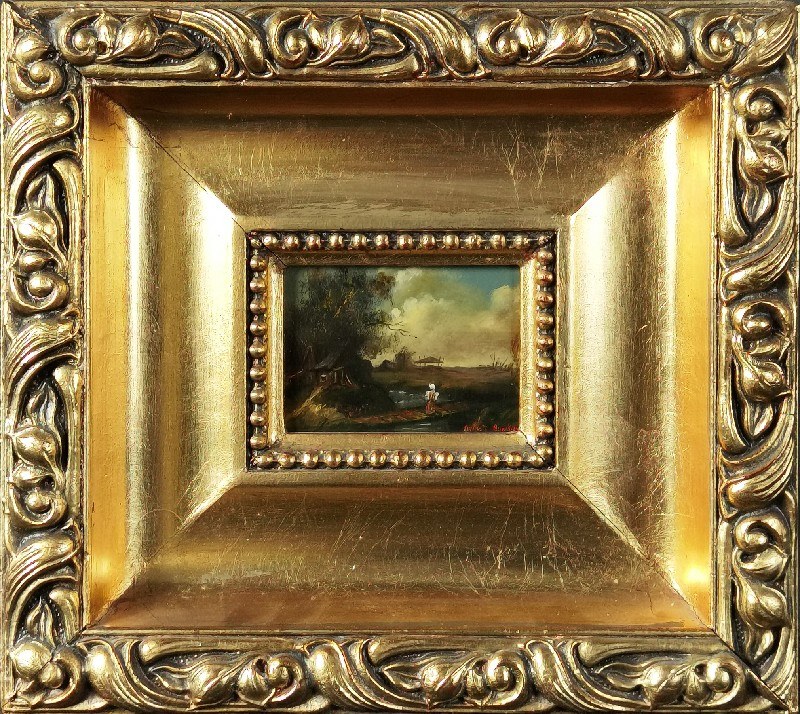 Ewokois BONCHER (XIX/XX w.), Sielski pejzaż - Aukcja internetowa ...