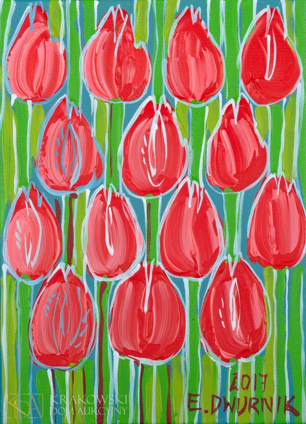 Edward DWURNIK (1943-2018), "Czerwone tulipany" (2017) - Aukcja internetowa / Licytacja online ...