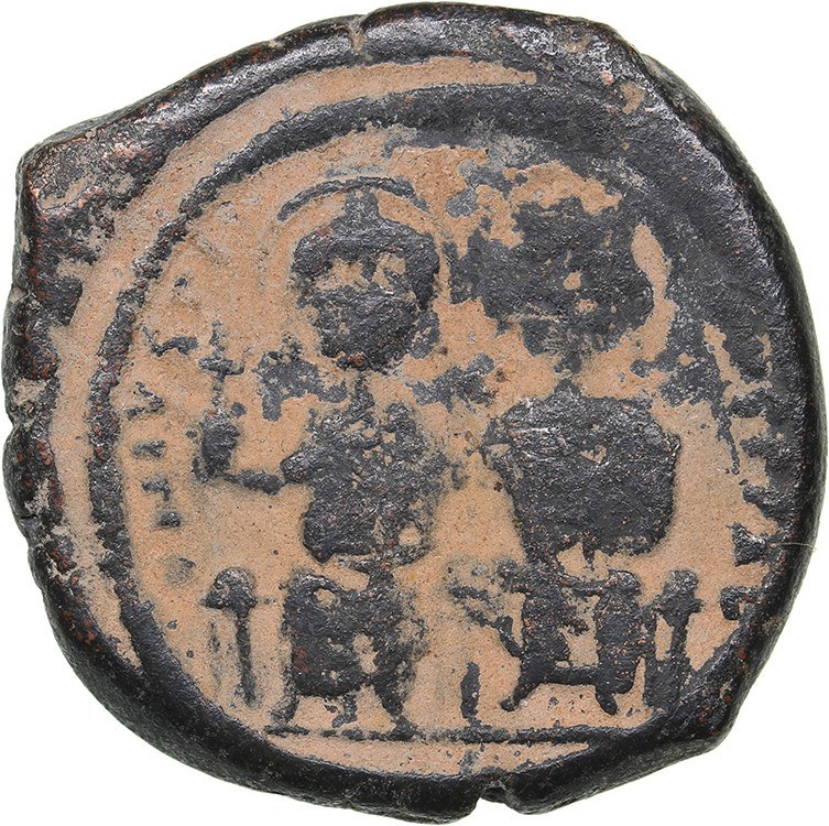 Byzantine - Constantinople Æ 40 Nummi - Justin II (565-578 BC) - Aukcja ...