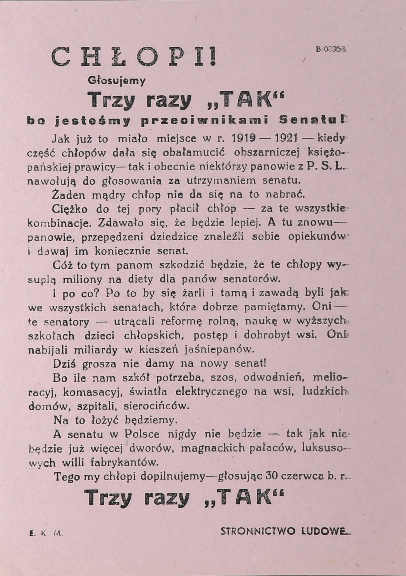 CHŁOPI! Głosujemy Trzy razy "TAK" bo jesteśmy przeciwnikami Senatu ...