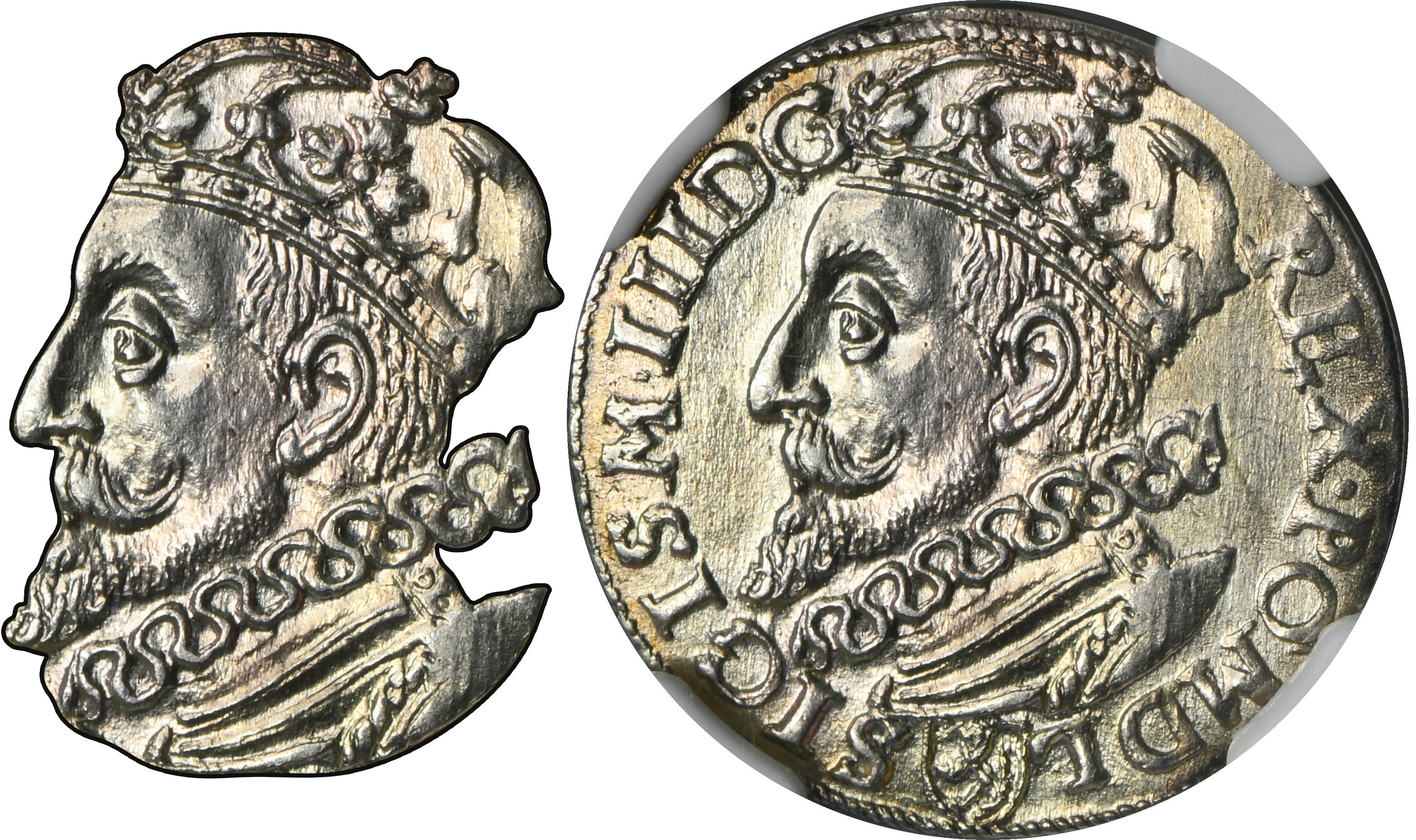 Zygmunt III Waza, Trojak Kraków 1601 - NGC UNC DETAILS - głowa w lewo ...