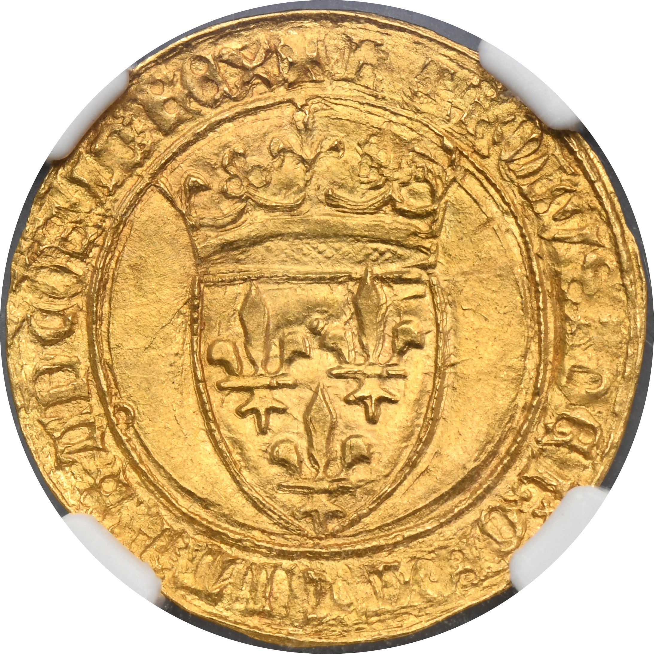 Francja, Karol VI, Ecu d'Or à la couronne Saint-Lô bez daty - NGC MS64 ...
