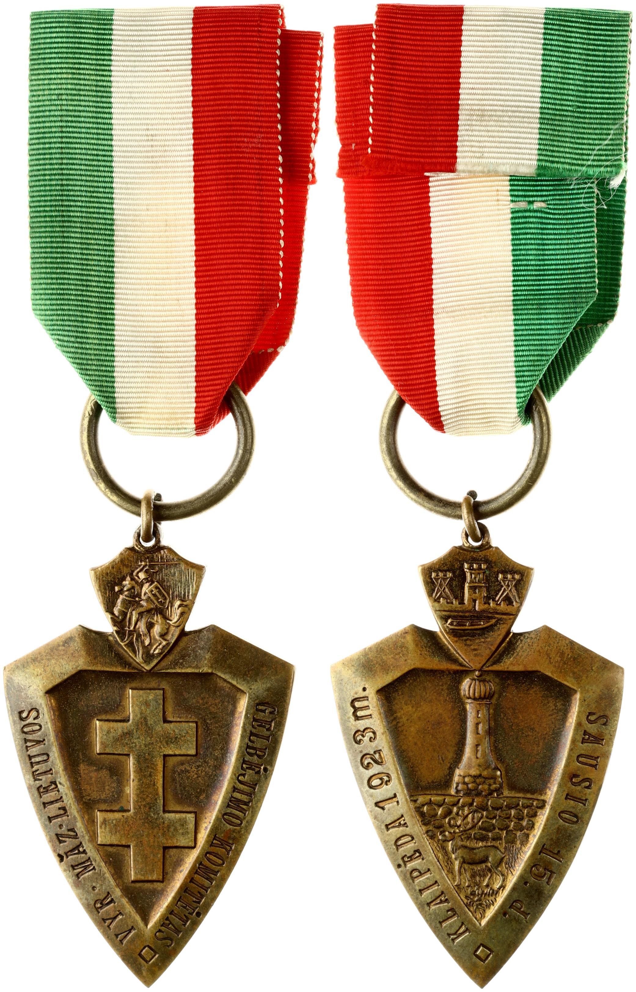 Lithuania Medal (1930) Liberation of Klaipeda. At the top of the panel ...