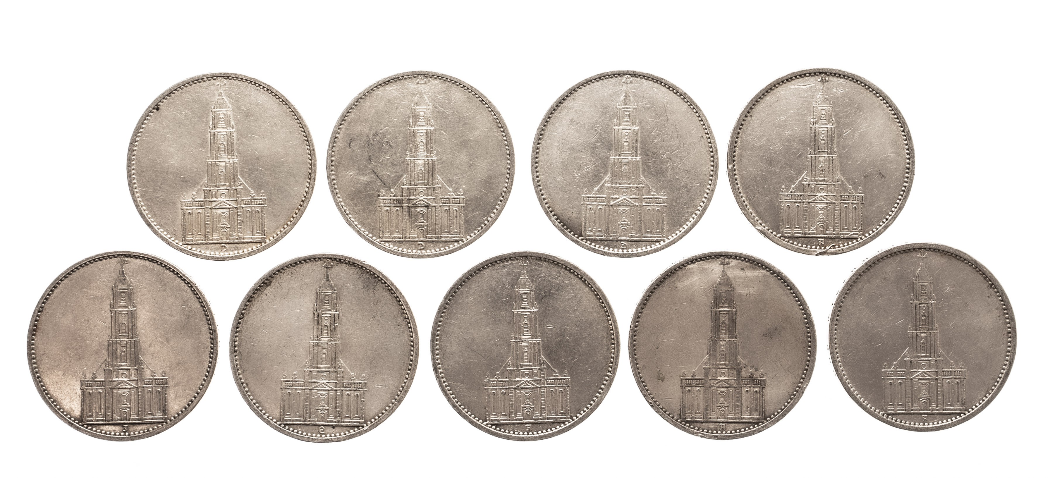 Niemcy, III Rzesza (1933-1945), zestaw monet 5 marek Katedra w ...