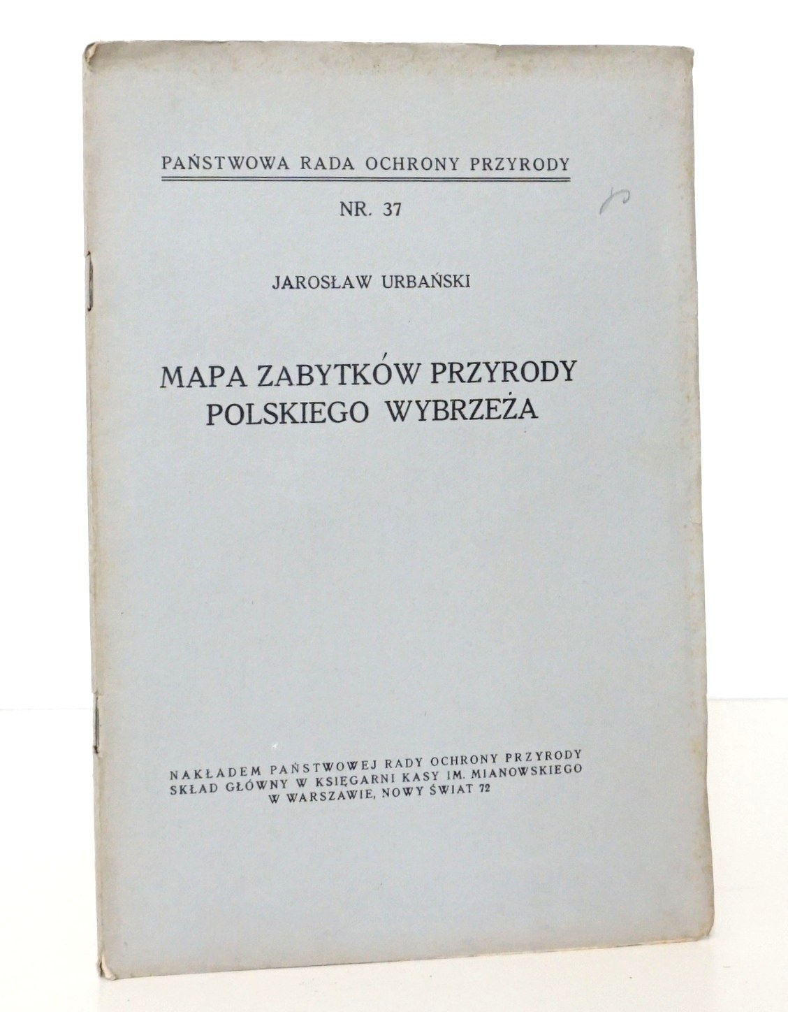 Urbański J., MAPA ZABYTKÓW PRZYRODY POLSKIEGO WYBRZEŻA, 1933 ...