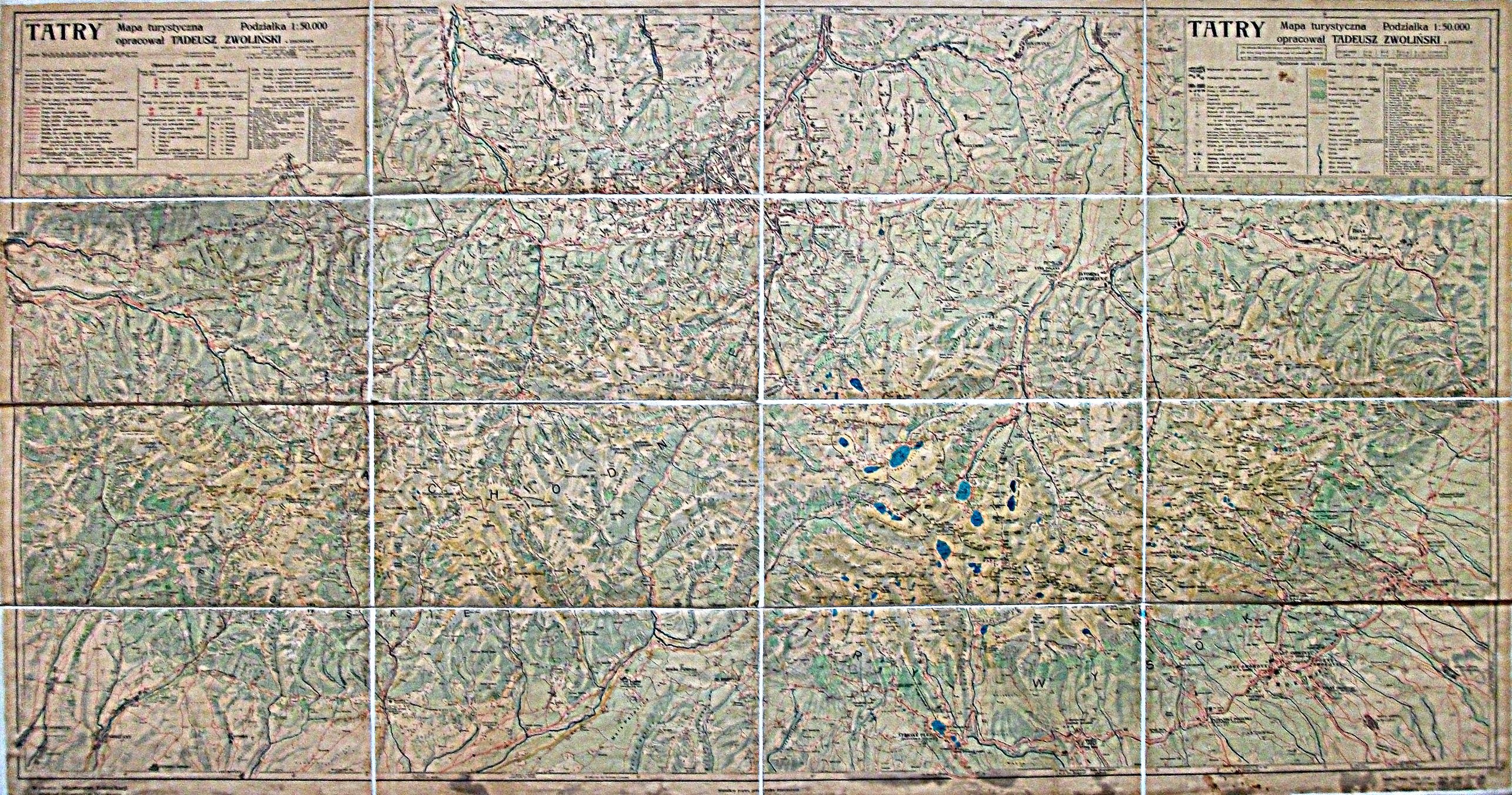 [MAP]. Tatra Mountains. Tourist map. Compiled by Tadeusz Zwolinski ...
