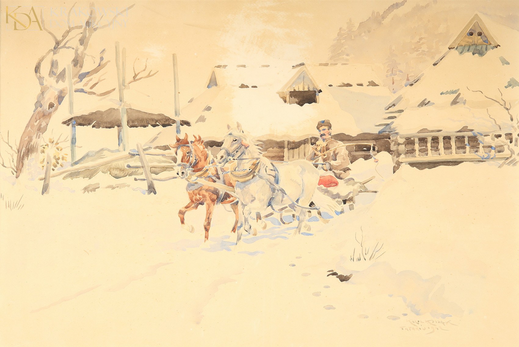 Karol KOSSAK (1896-1975), "Sanna w Tatarowie" (1942) - Aukcja ...