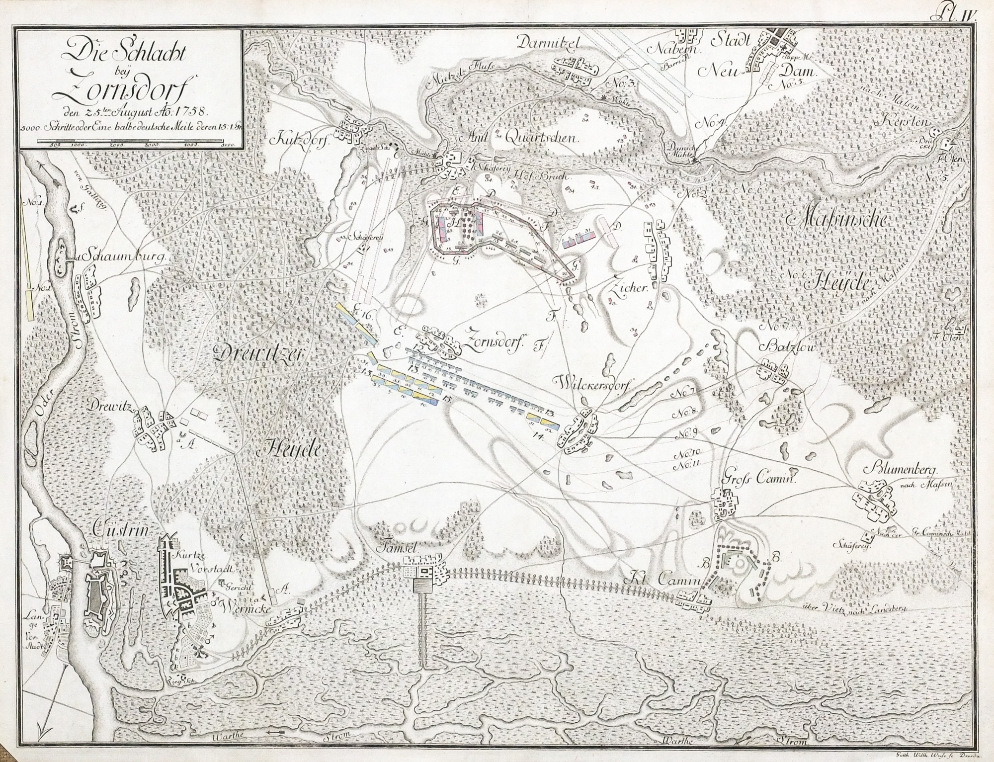 SARBINOWO k. Kostrzyna, Plan bitwy pod Sarbinowem (25 VIII 1758 ...