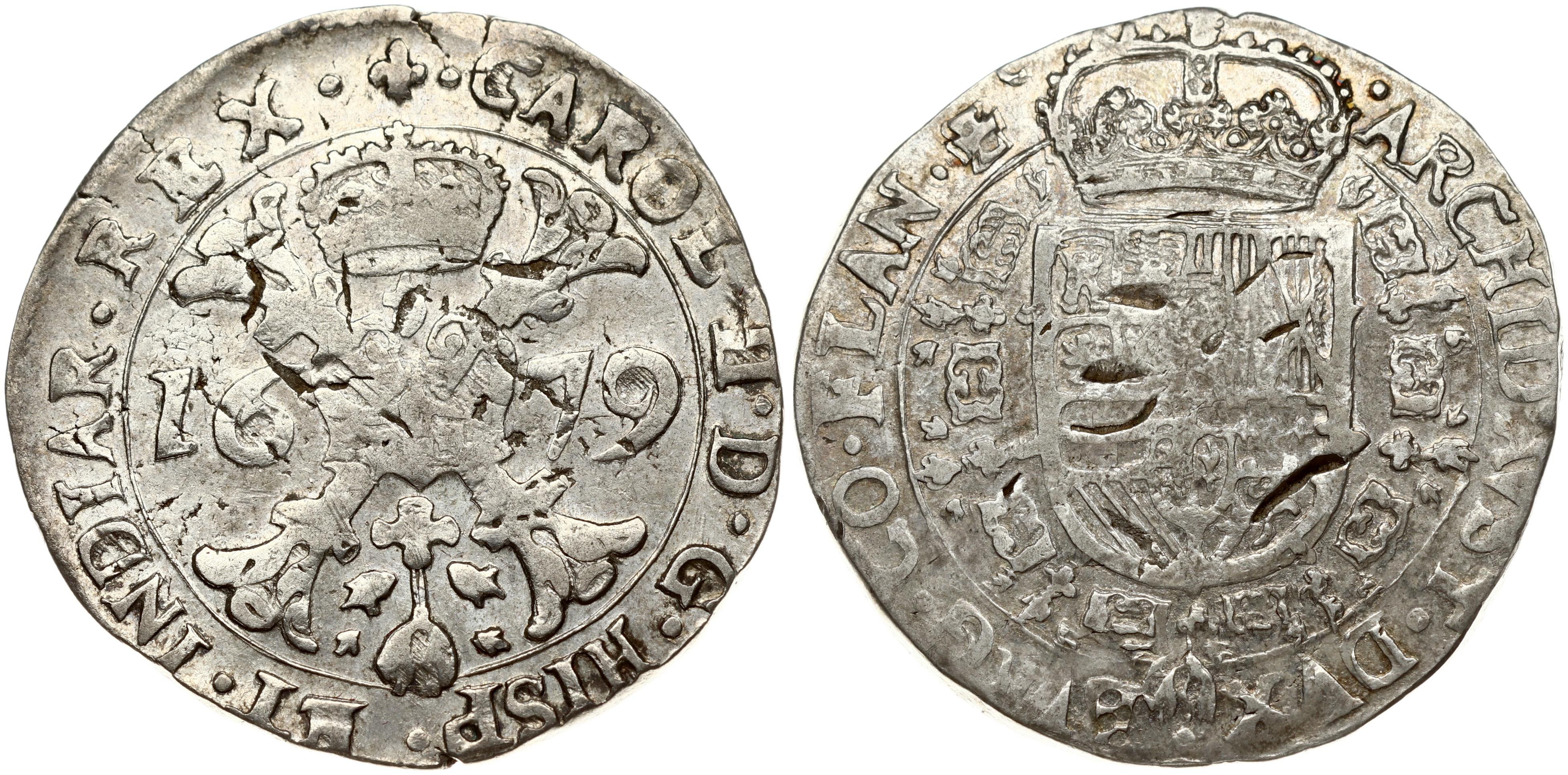 Spanish Netherlands FLANDERS 1 Patagon 1679 Charles II(1665-1700 ...