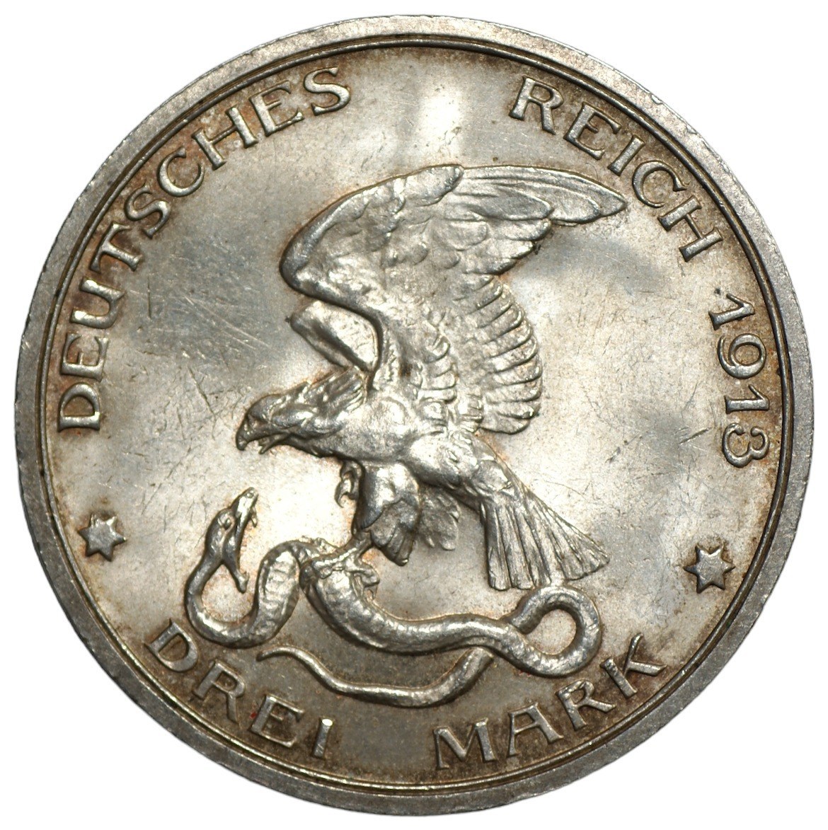 NIEMCY - Prusy - Wilhelm II - 3 marki 1913 - 100-lecie Bitwy Narodów (Bitwy pod Lipskiem ...