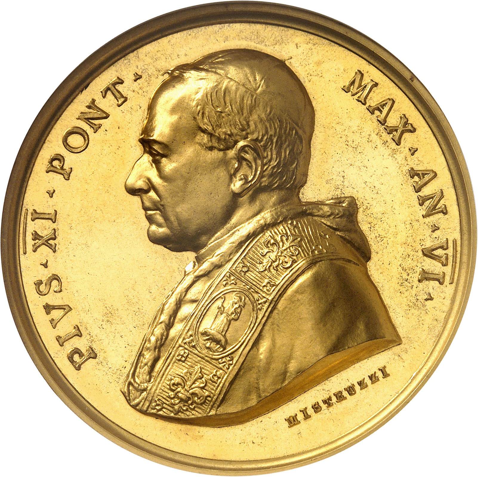 Vatican, Pie XI (1922-1939). Médaille d’Or, construction du bâtiment du ...