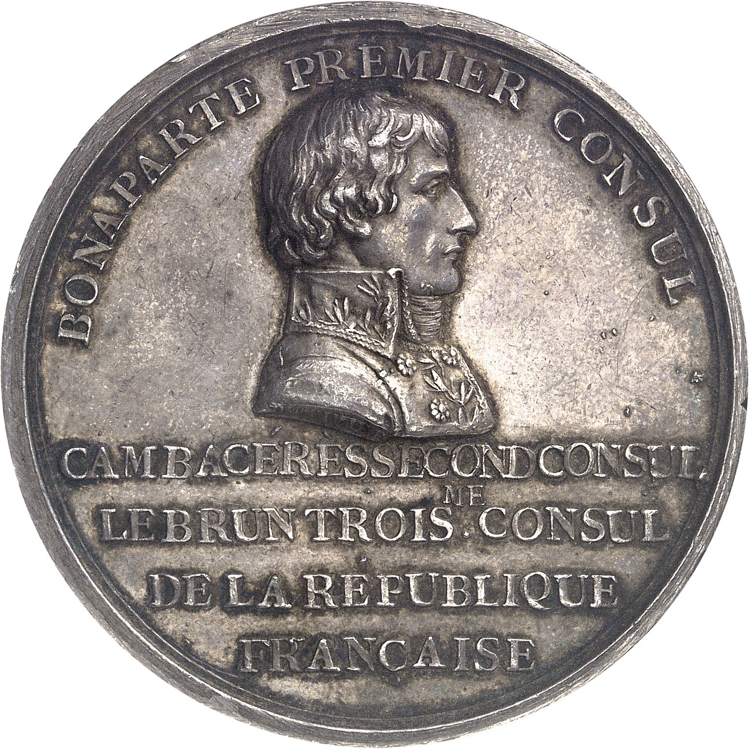 Consulat (1799-1804). Médaille, pose de la premičre pierre de la ...
