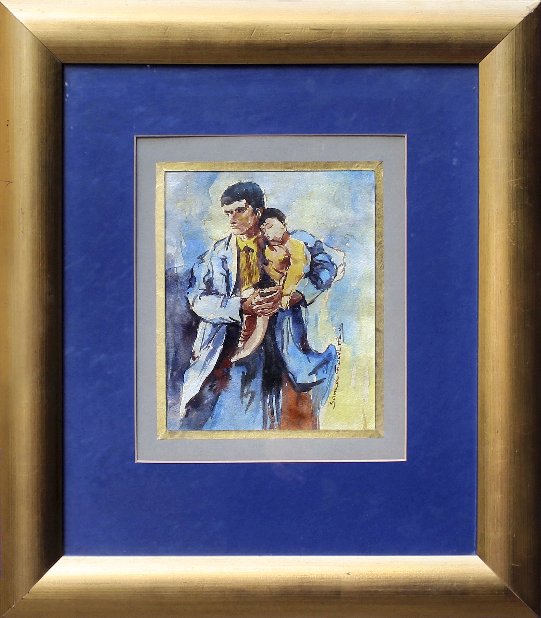 Samuel Finkelstein (1895 - 1942), Mężczyzna z dzieckiem - Aukcja ...