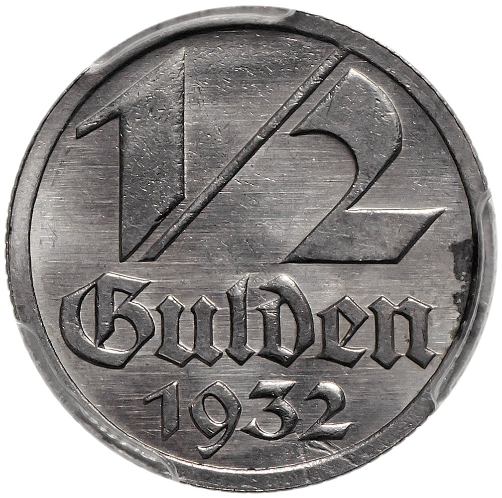Wolne Miasto Gdańsk 1/2 guldena 1932 Berlin - Aukcja internetowa / Licytacja online - Cena - OneBid