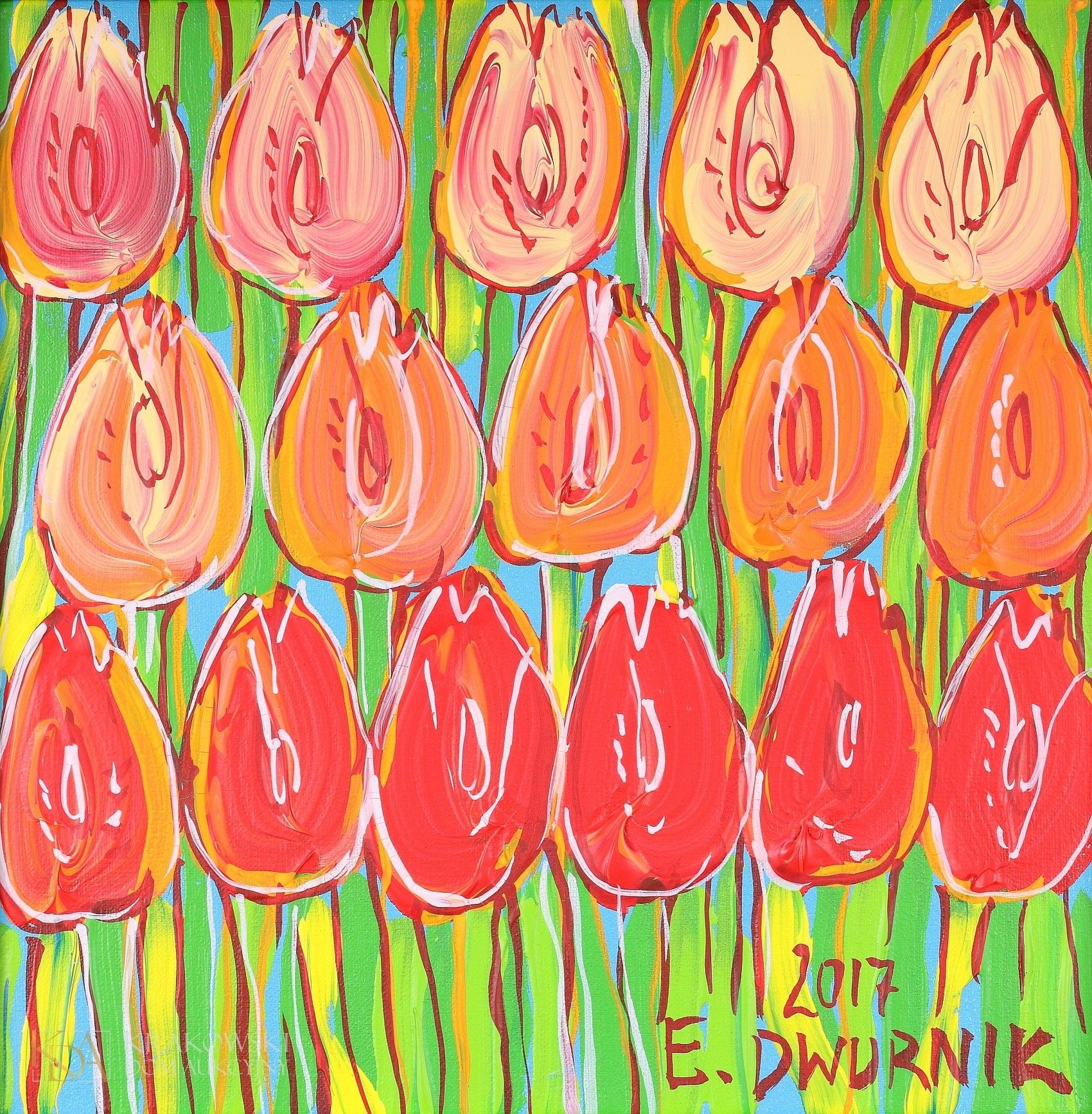 Edward DWURNIK (1943-2018), "Pomarańczowe tulipany" (2017) - Aukcja internetowa / Licytacja ...