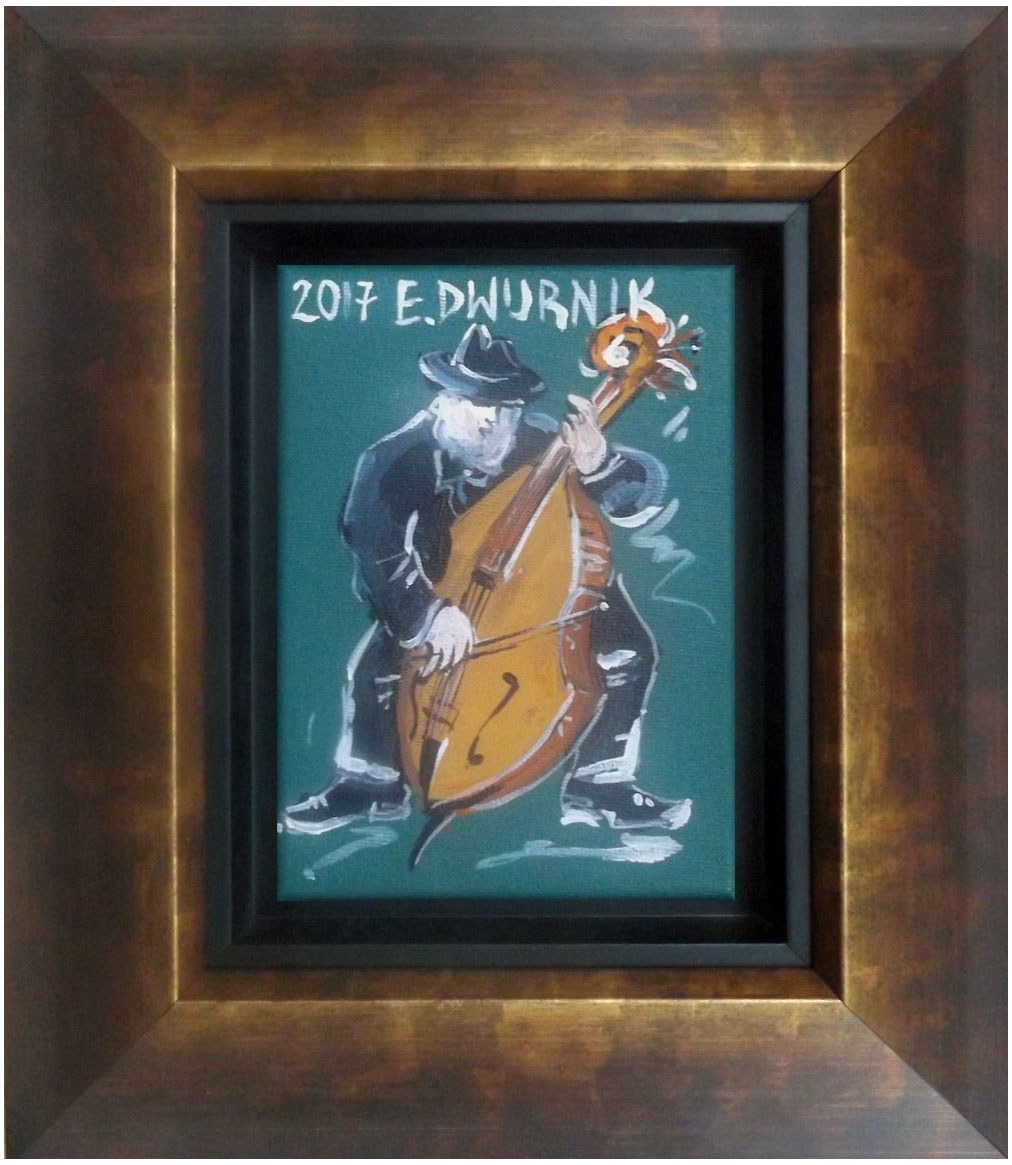 Edward Dwurnik ( 1943 - 2018 ), Kontrabasista, 2017 - Aukcja internetowa / Licytacja online ...