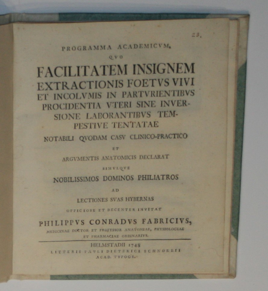 Fabricius Philipp Conrad - Programma academicum , quo facilitatem ...