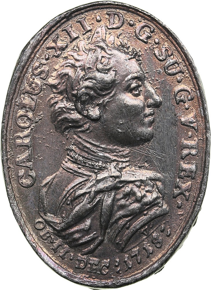 Sweden medal Commemorating the death of Karl XII, 1718 - Aukcja ...