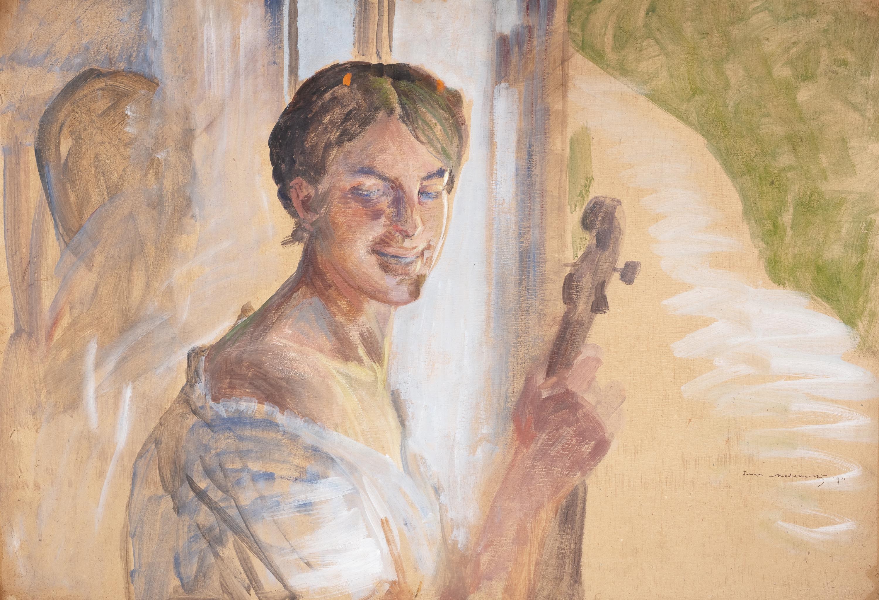 Jacek Malczewski (1854 Radom - 1929 Kraków), Skrzypaczka, 1911 - Aukcja ...