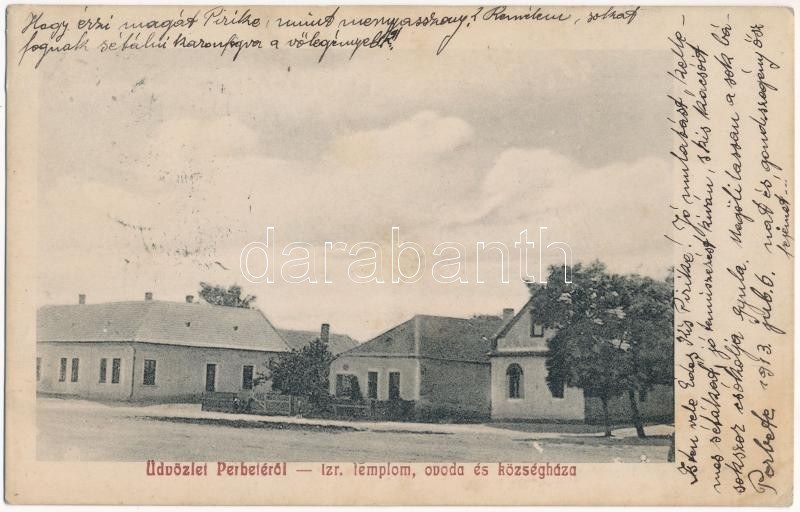 1913 Perbete, Pribeta; Izraelita templom (zsinagóga), óvoda és ...