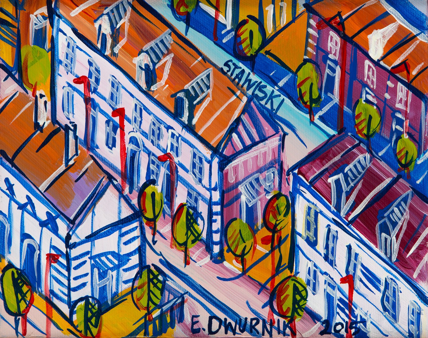 Edward Dwurnik (1943 Radzymin - 2018 Warszawa), "Stawiski", 2015 - Aukcja internetowa ...