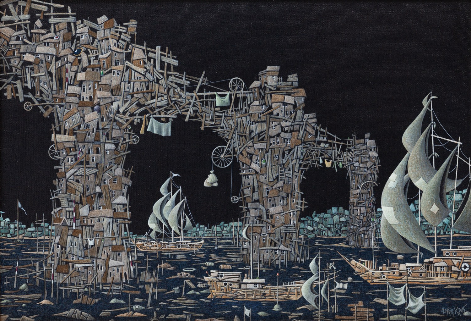 Adam Mrozek (ur. 1966, Częstochowa), "Północny port" , 2015 - Aukcja ...