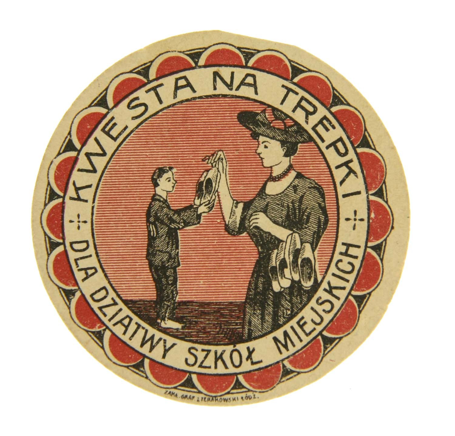 Cegiełka -"Kwesta na trepki dla dziatwy szkół miejskich" Łódź - Aukcja ...