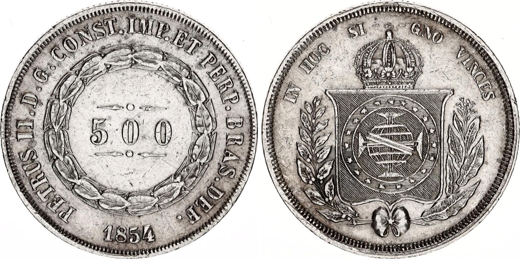 Brazil 500 Reis 1854 - Aukcja internetowa / Licytacja online - Cena ...