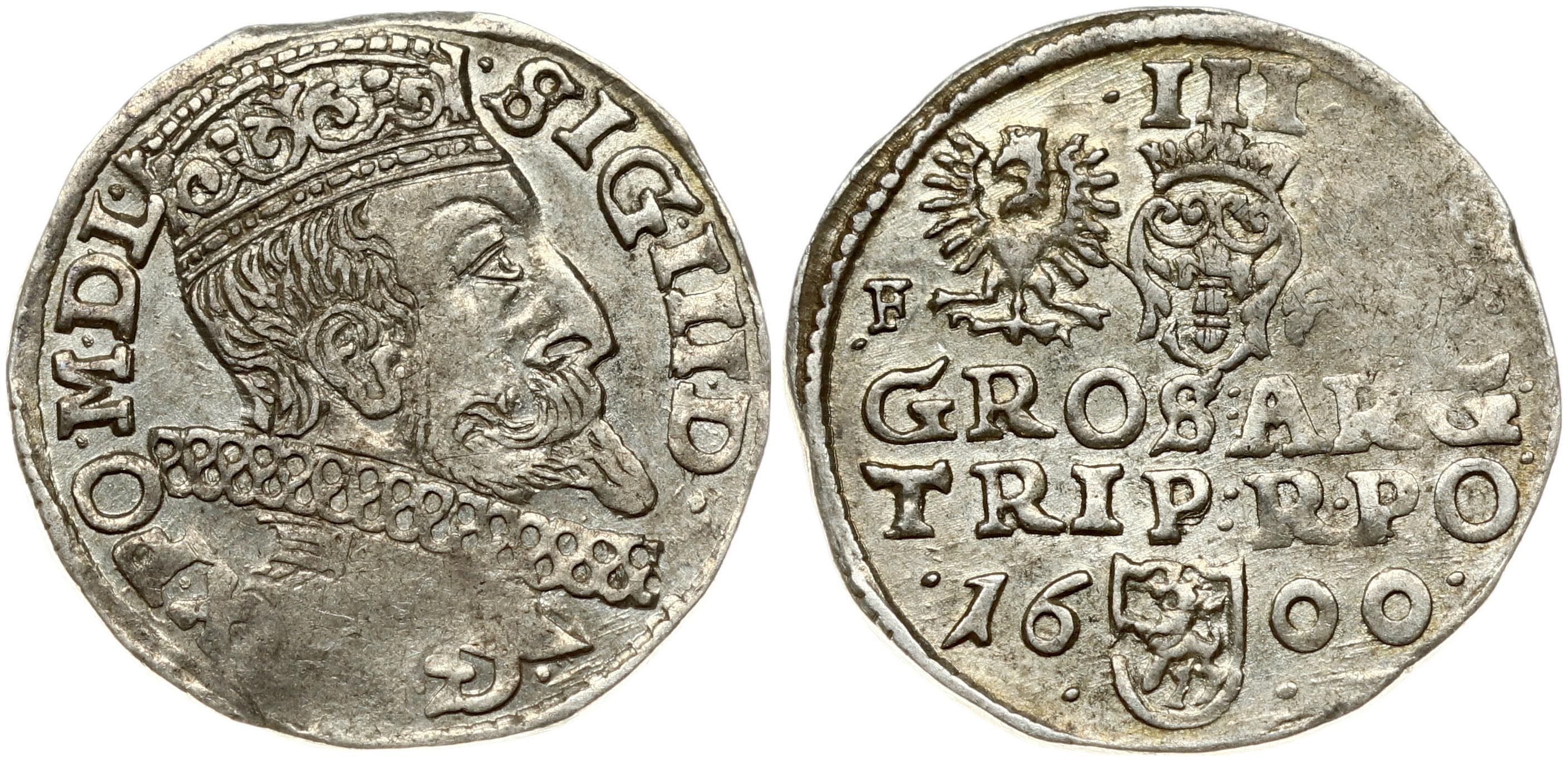 Poland 3 Groszy 1600 Poznan Sigismund III Vasa (1587-1632). Obverse ...
