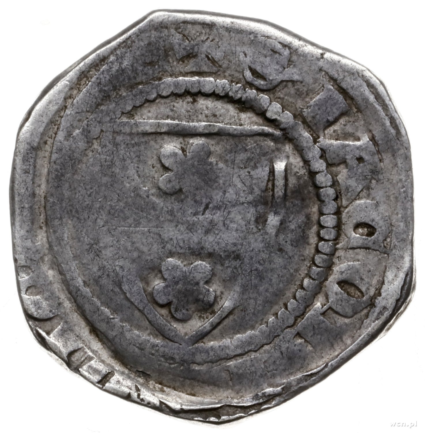 kwartnik 1. ćwierć XIV w., mennica Wleń?; Aw: Tarcza z ... - Aukcja ...