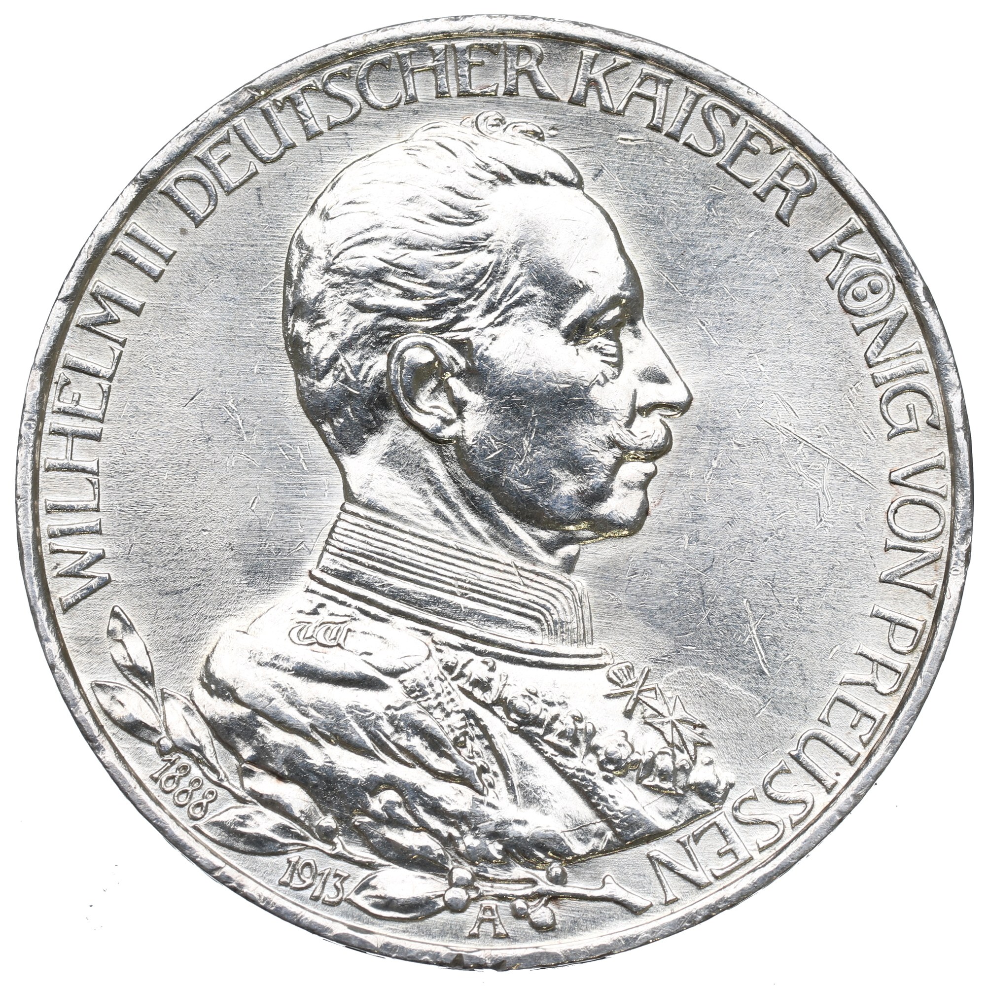 Niemcy, Prusy, 3 marki 1913 - 25 lat rządów Wilhelma II - Aukcja internetowa / Licytacja online ...