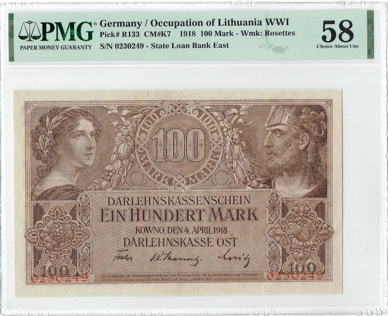 Ober-Ost, 100 marek 1918, Kowno - PMG 58 - Aukcja internetowa ...