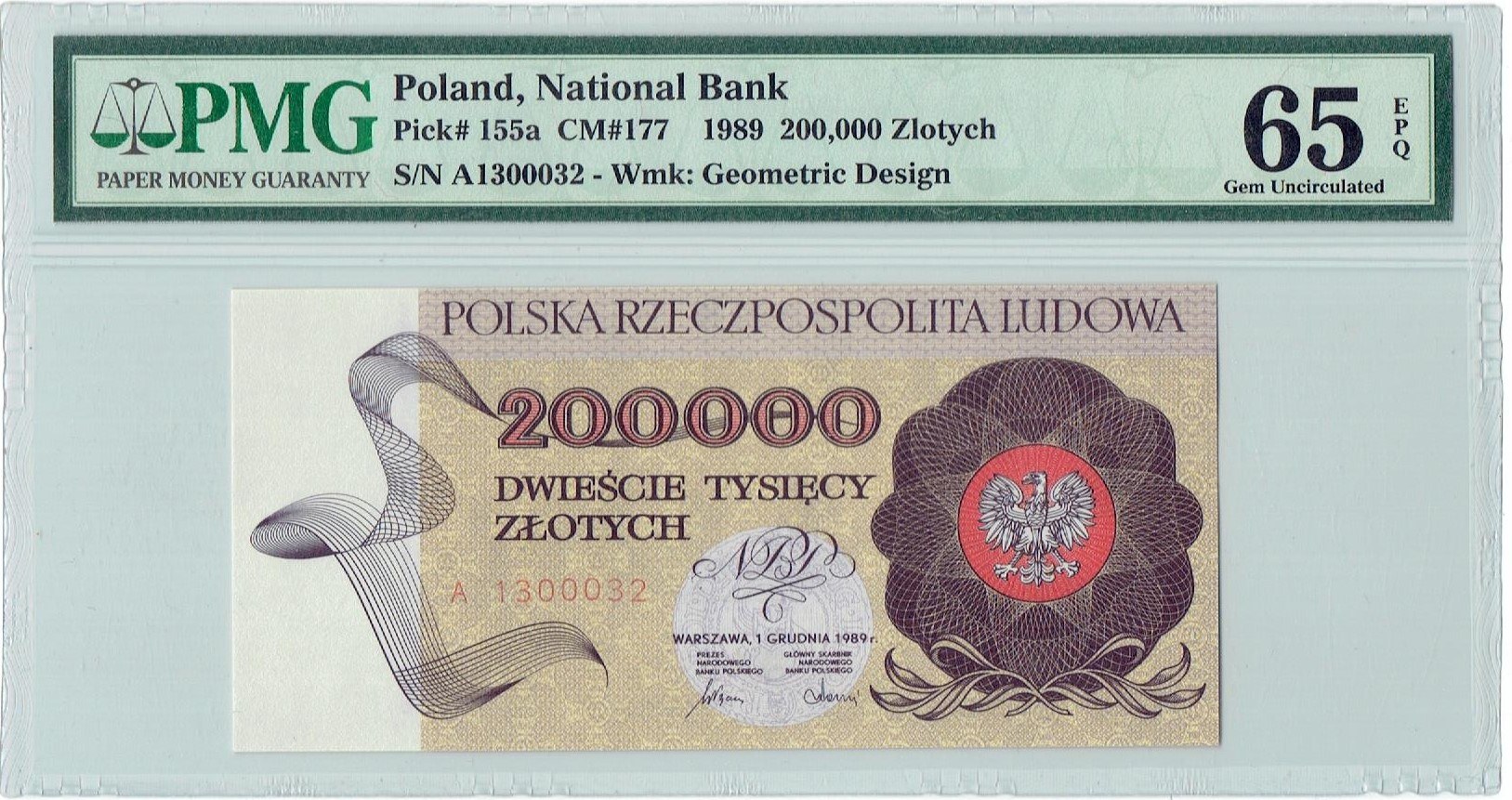 PRL, 200.000 złotych 1989 A - PMG 65 EPQ - Aukcja internetowa / Licytacja online - Cena - OneBid