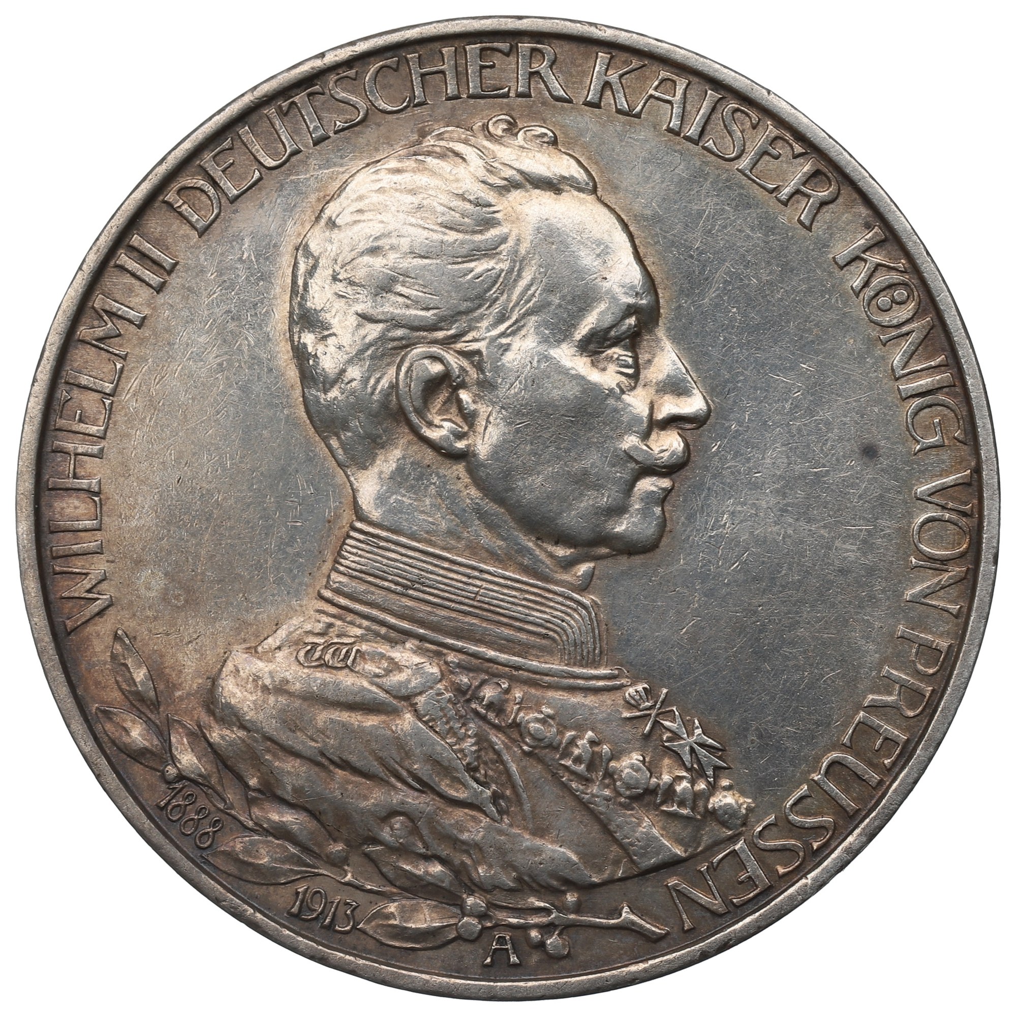 Niemcy, Prusy, 3 marki 1913 - 25 lat rządów Wilhelma II - Aukcja internetowa / Licytacja online ...