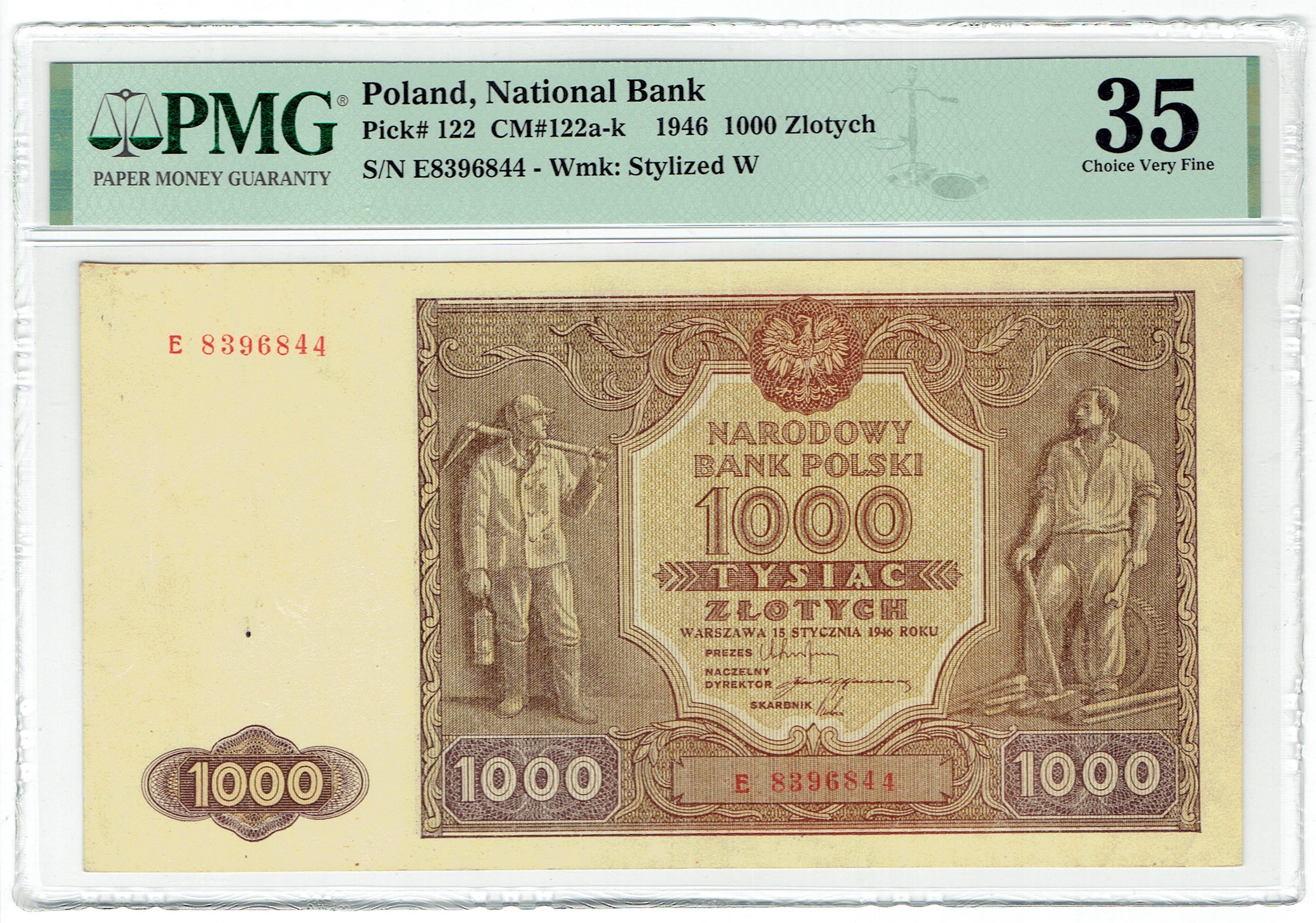 PRL, 1000 złotych 1946 E - PMG 35 - Aukcja internetowa / Licytacja ...