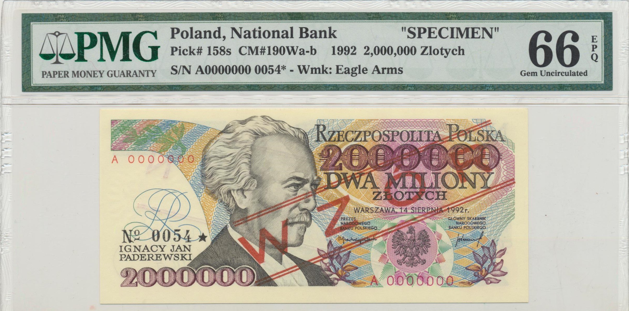 2 mln złotych 1992 z błędem " Konstytucyjy 1919r." WZÓR - PMG 66 EPQ - Aukcja internetowa ...