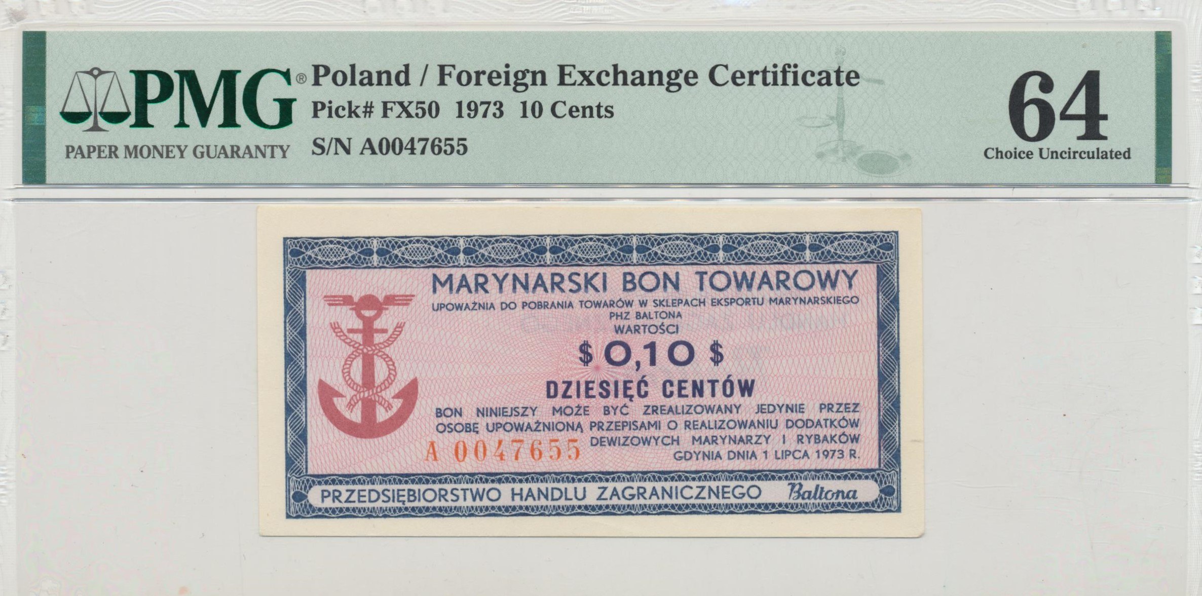 PRL, Bon Baltona, 10 centów 1973 - PMG 64 - Aukcja internetowa ...