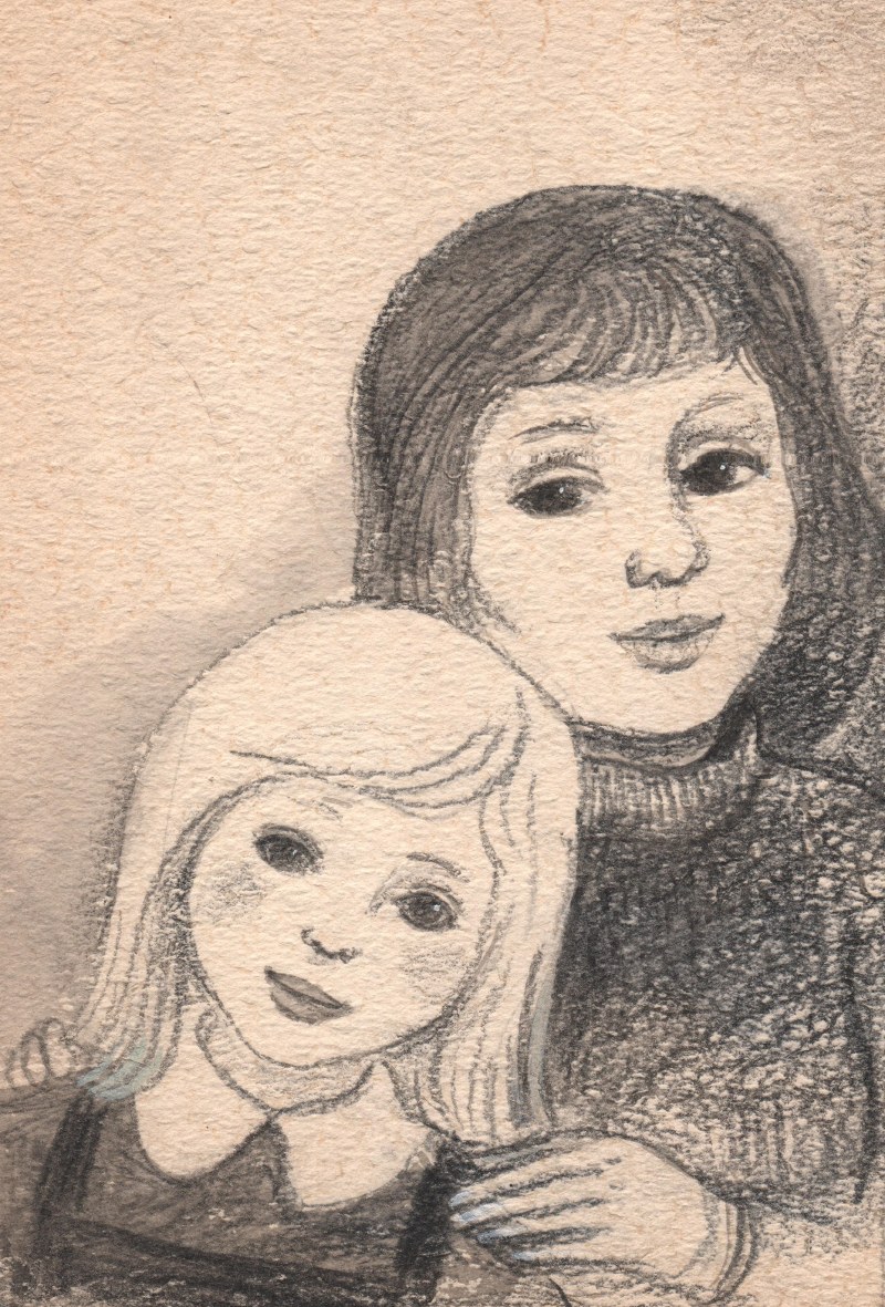 Maria Mackiewicz (1927-2004) - [rysunek, ok. 1989] [Matka i córka ...