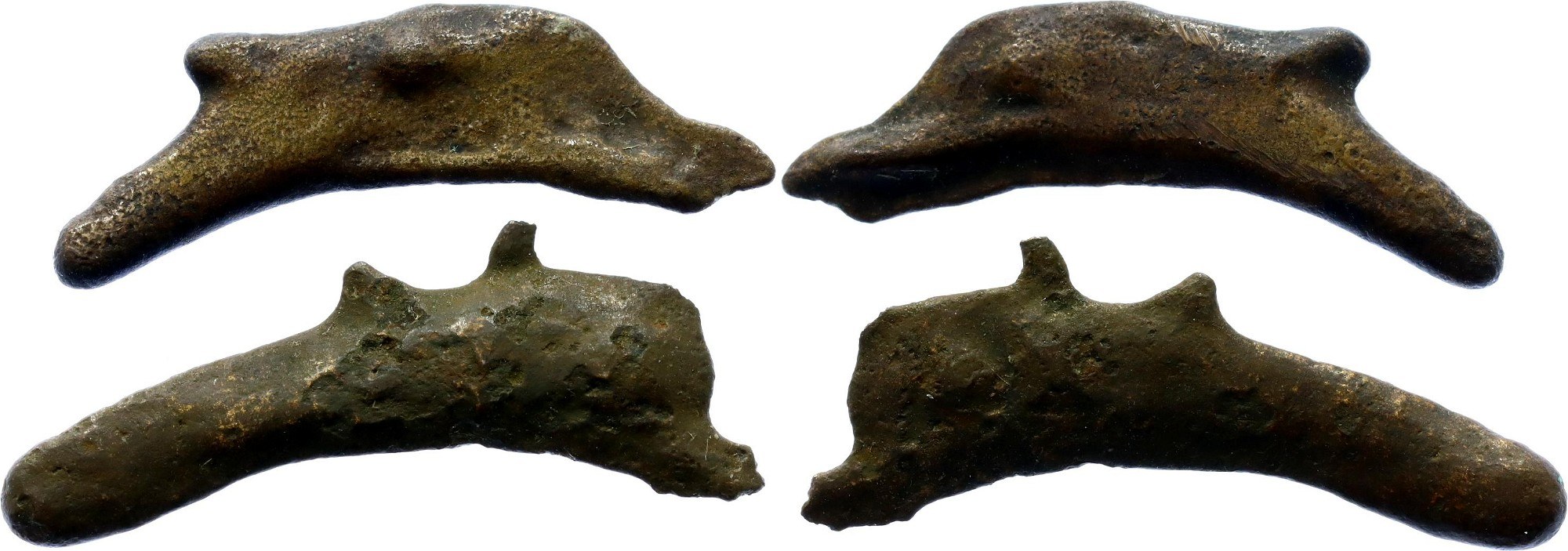 Ancient Greece 2 x Olbia Primitive Dolphin Shaped Money 600 - 400 BC ...