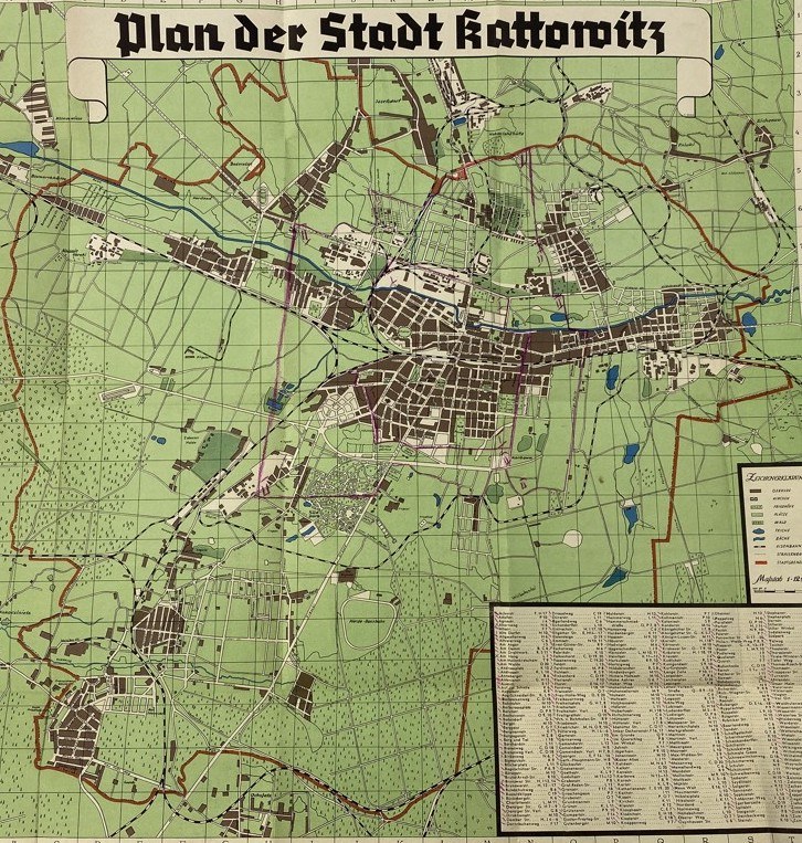 [Plan Miasta Katowice] Plan der Stadt Kattowitz - Aukcja internetowa ...