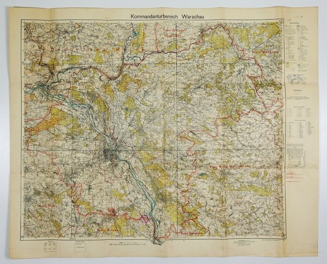 [MAZOWSZE]. Kommandanturbereich Warschau. Mapa z 1941 r. - Aukcja ...