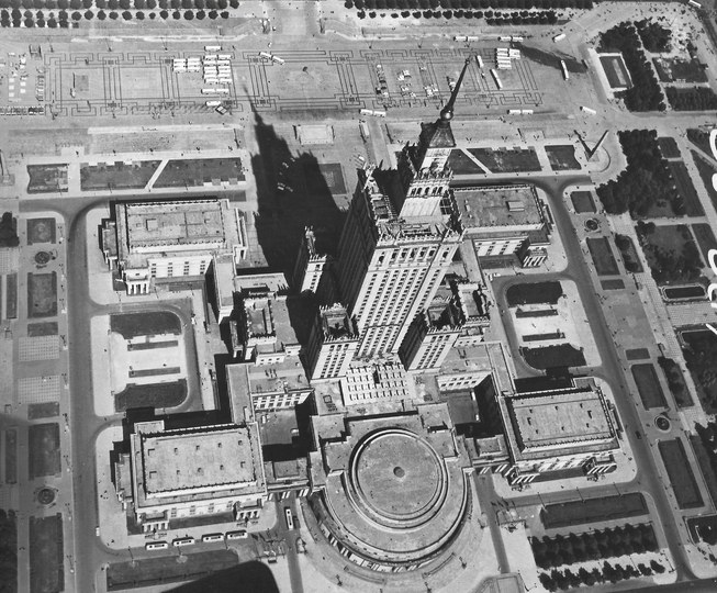 [WARSZAWA - Pałac Kultury i Nauki - ujęcie z lotu ptaka - fotografia ...