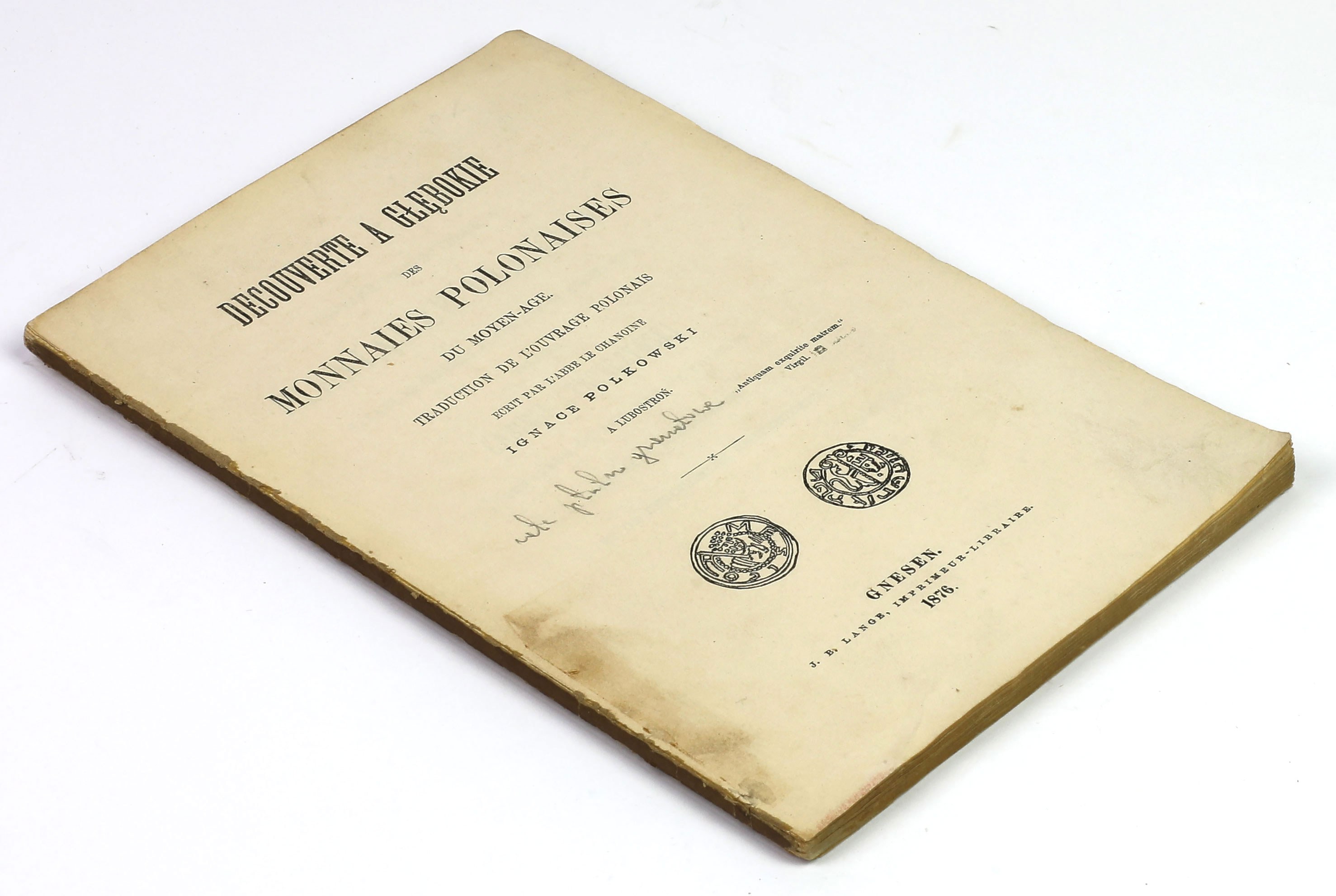 POLKOWSKI Ignacy, Wykopalisko Głębockie średniowiecznych monet polskich ...