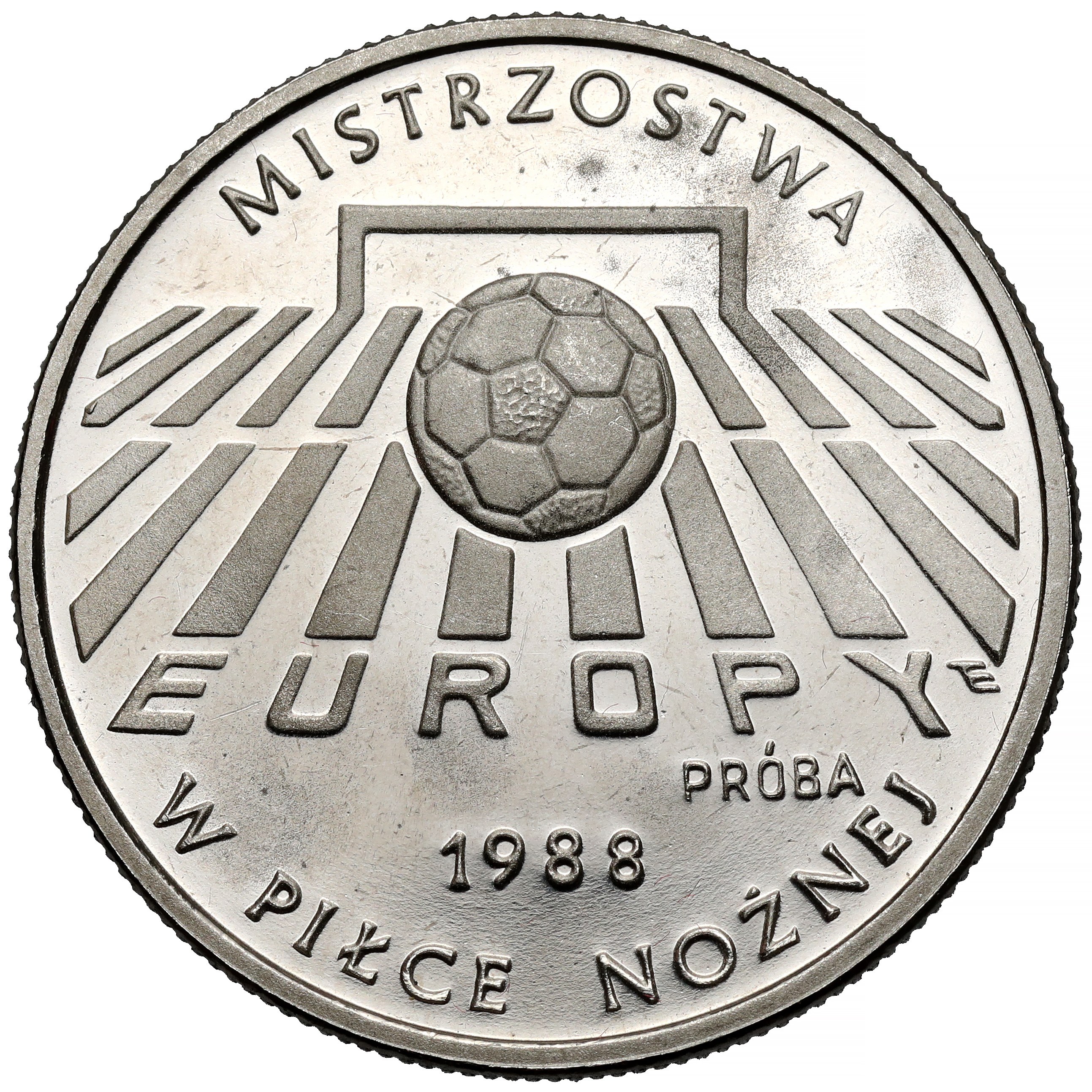 Próba NIKIEL 200 złotych 1987 Mistrzostwa Europy w piłce nożnej ...
