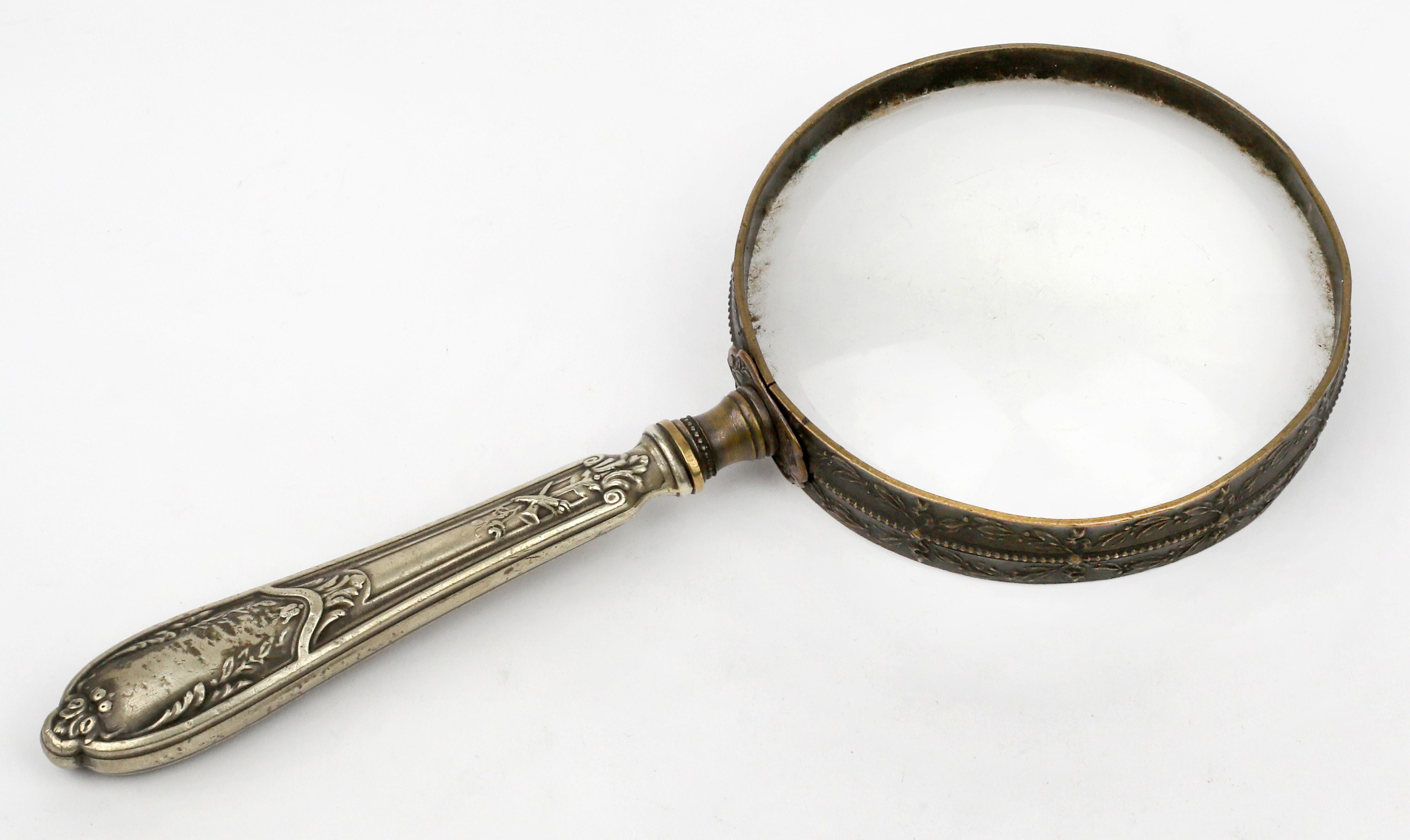 Stara, duża lupa w metalowej oprawie - Aukcja internetowa / Licytacja ...