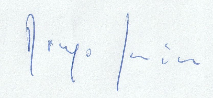 DRAGO JANČAR. Autograph of Slovenian writer and playwright Drago Jančar ...
