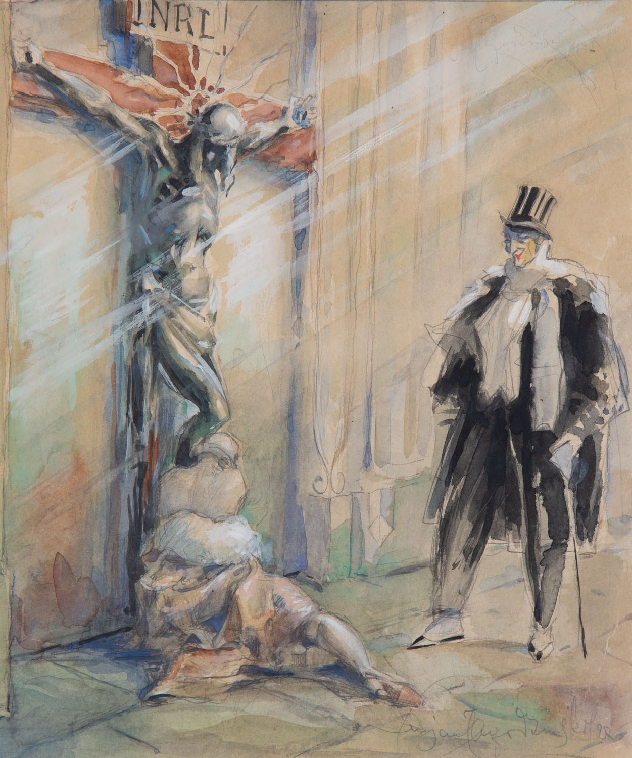 Lucjan Jagodziński (1897 Pawołocz - 1971 Warszawa), U stóp krzyża, 1928 ...