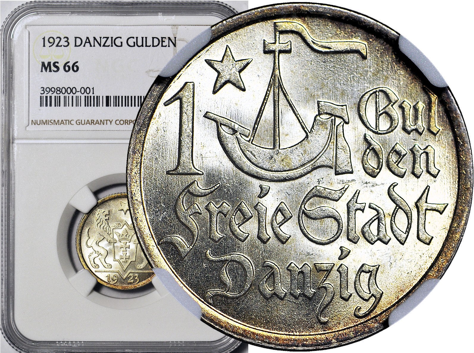 Wolne Miasto Gdańsk, 1 gulden 1923, WYŚMIENITY - Aukcja internetowa / Licytacja online - Cena ...